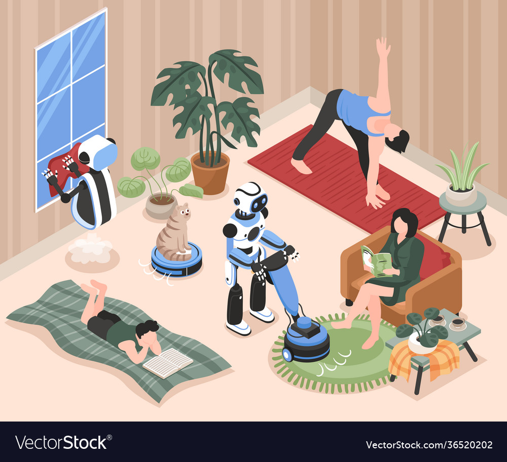 Isometric robot Royalty Free Vector Image - VectorStock
