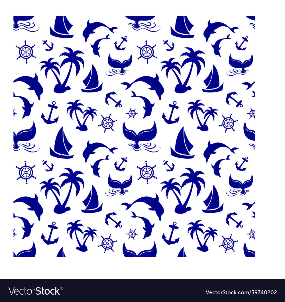 Nautical pattern Royalty Free Vector Image - VectorStock