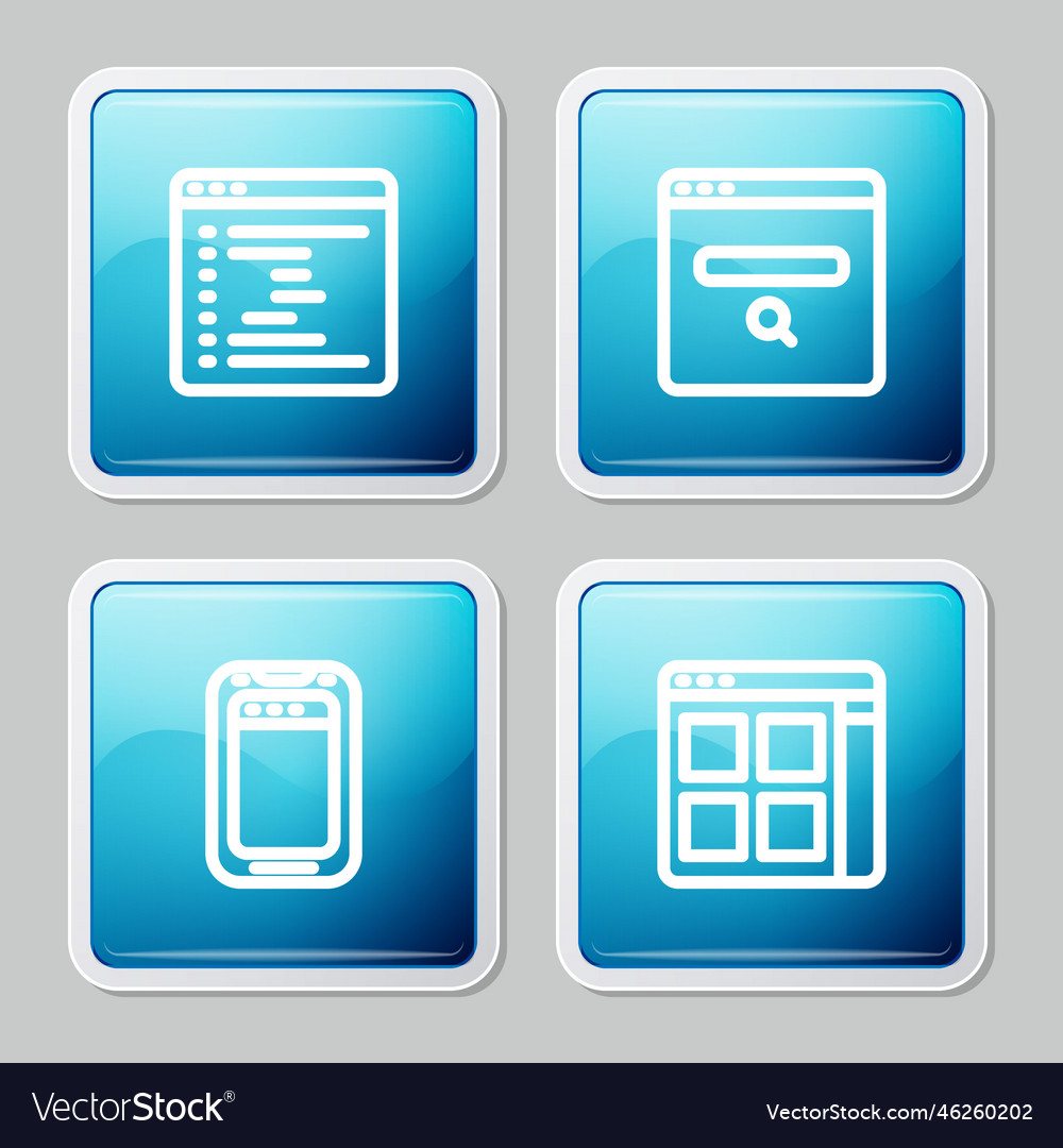 Set line browser window search engine mobile Vector Image Set line browser window search engine mobile Vector Image