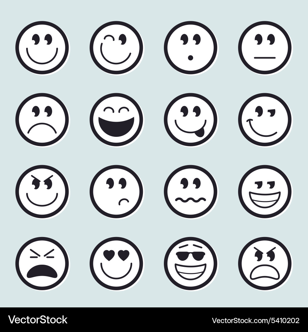 Set of emoticons icons Royalty Free Vector Image