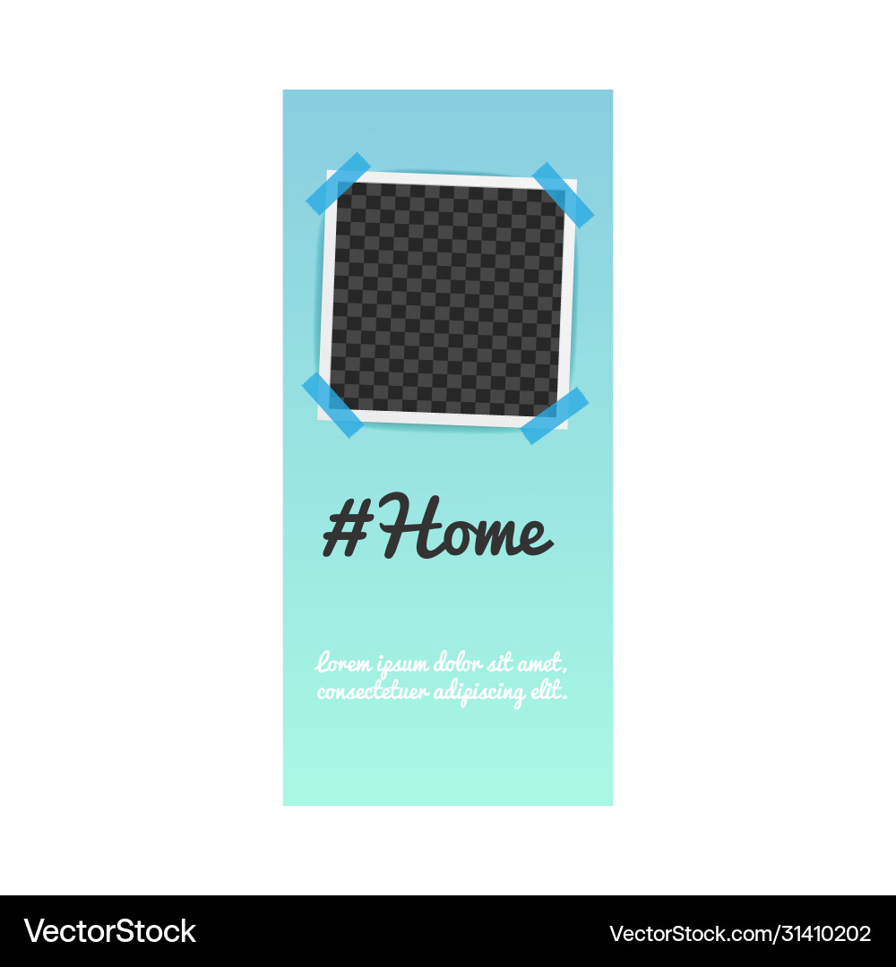 Social media story post photo frame template Vector Image