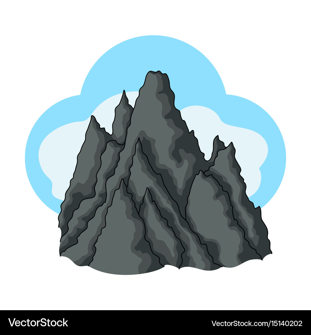 Top of the mountain in clouds Royalty Free Vector Image