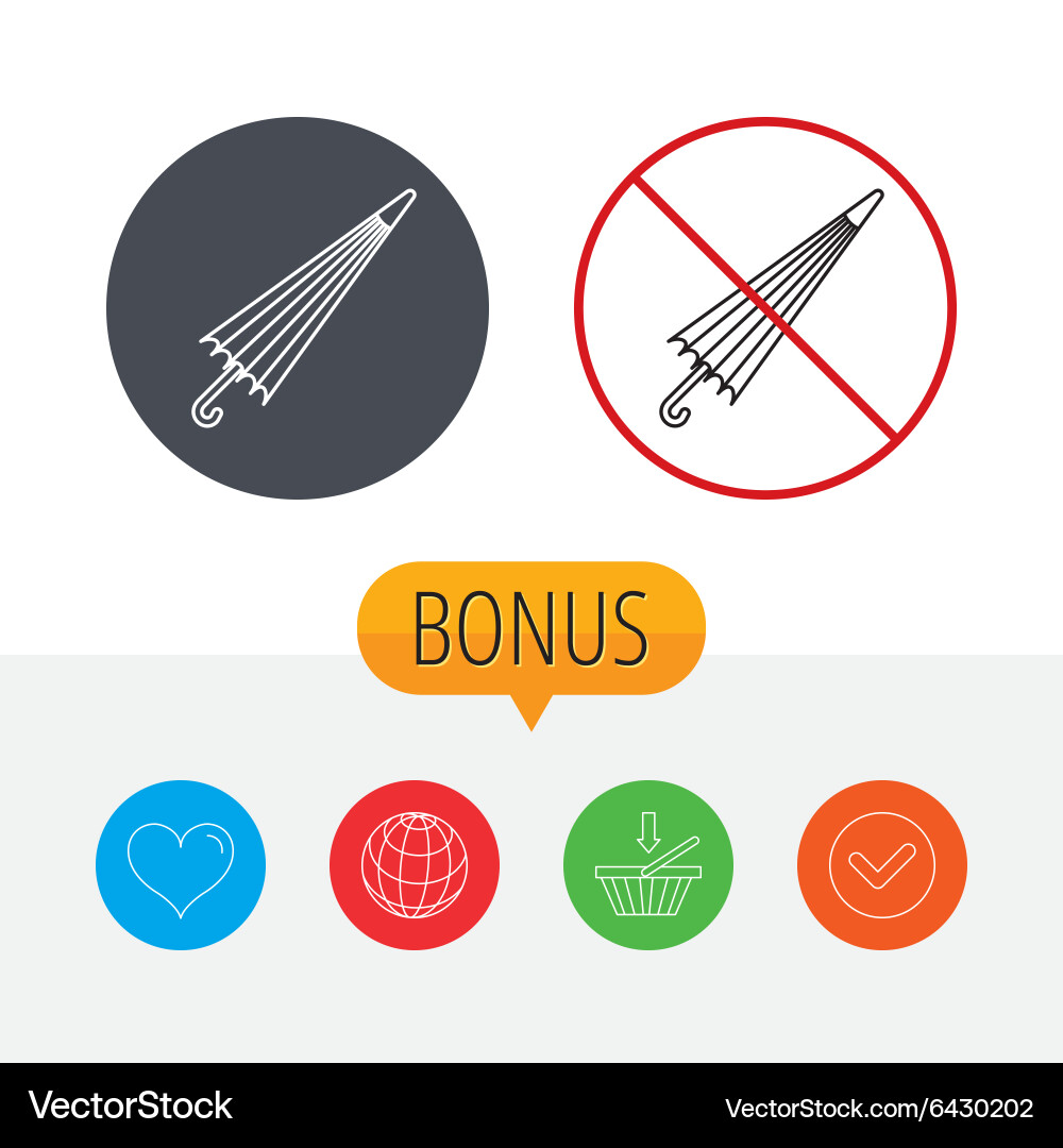 Umbrella icon water protection sign Royalty Free Vector