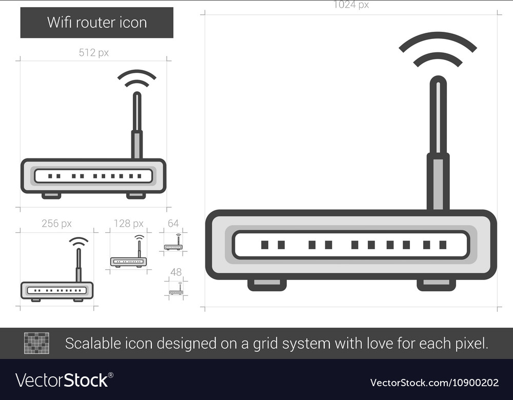 Wifi router line icon Royalty Free Vector Image Wifi router line icon Royalty Free Vector Image