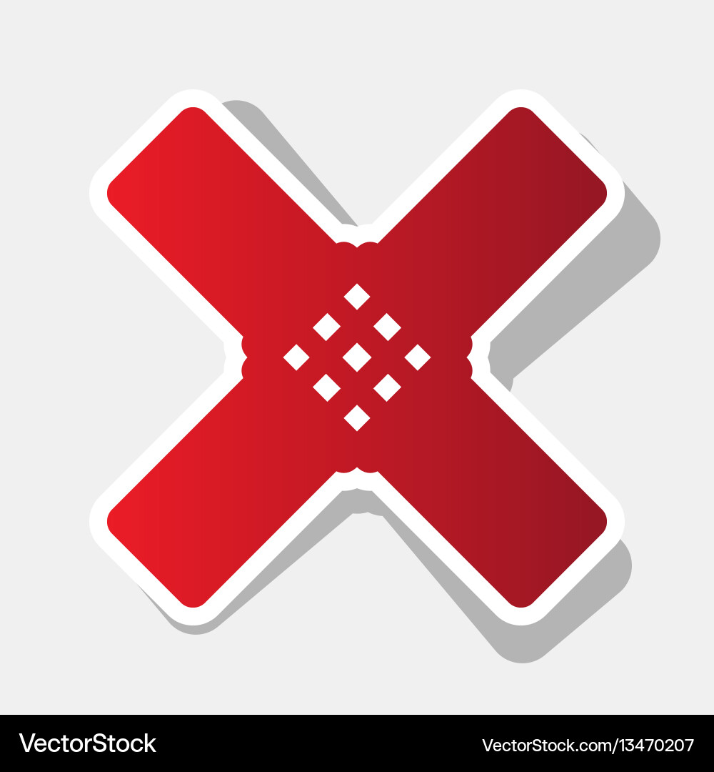 Aid sticker sign new year reddish icon Royalty Free Vector