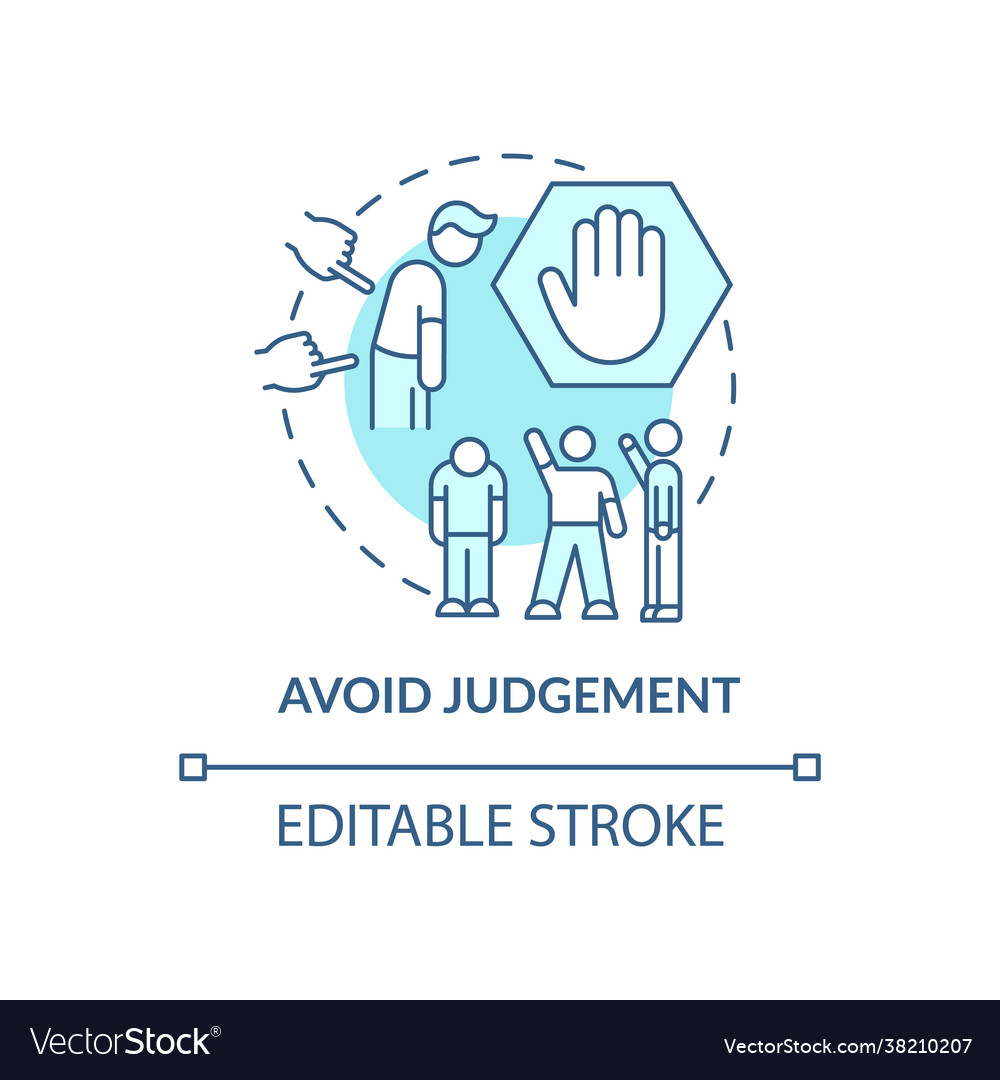 Avoid judgment concept icon Royalty Free Vector Image