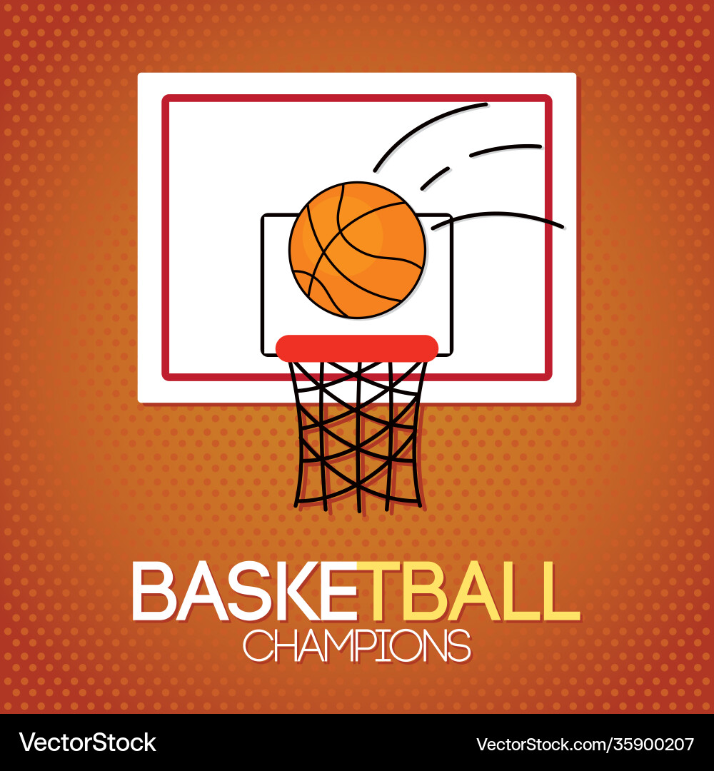 Basketball design with ball and board line Vector Image