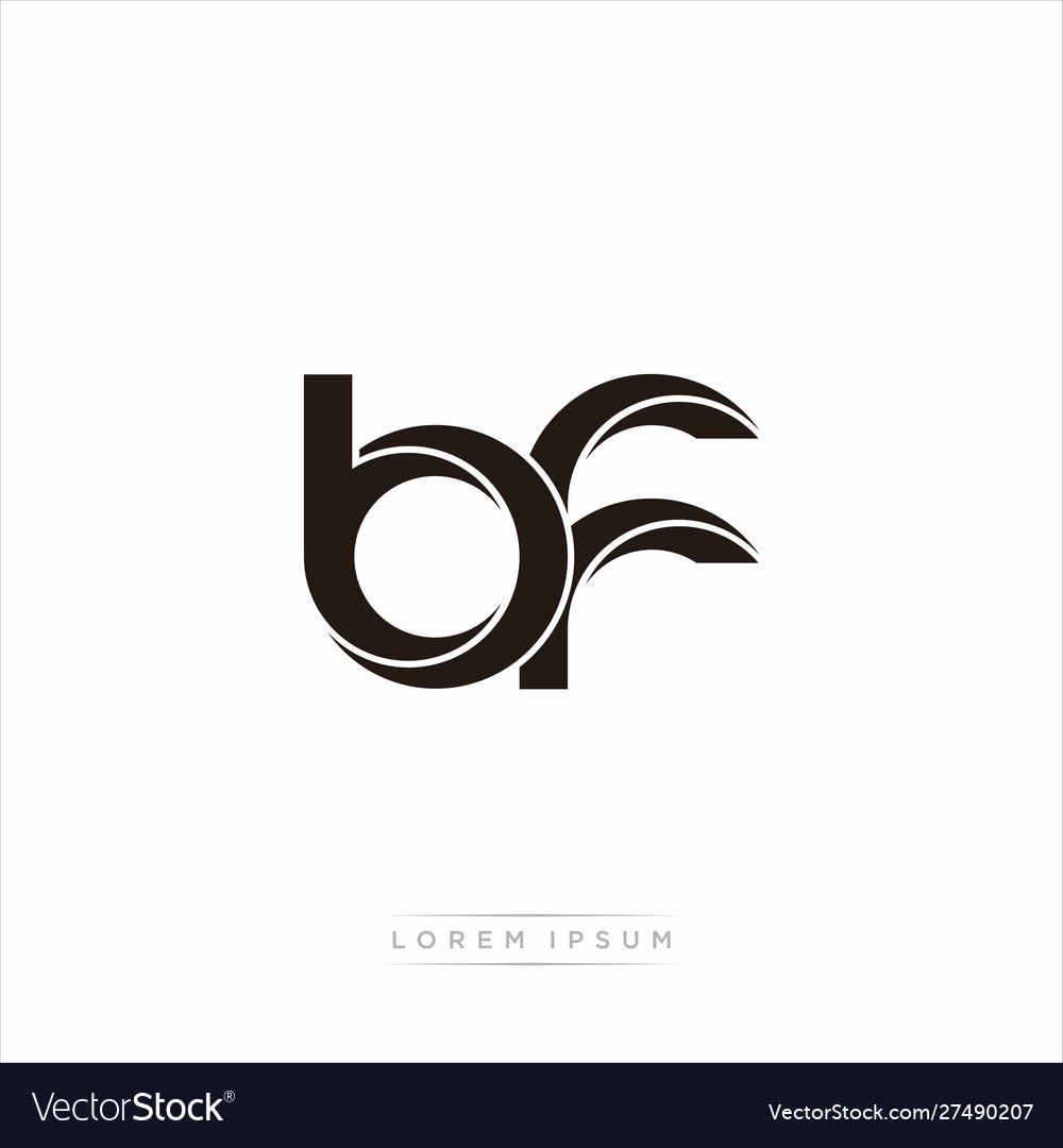 Bf initial letter split lowercase modern monogram Vector Image