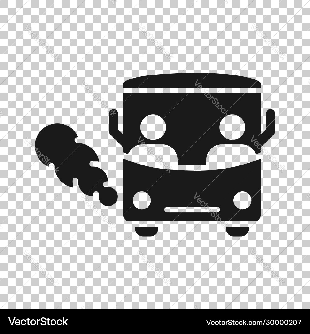Bus icon in flat style coach on white isolated Vector Image