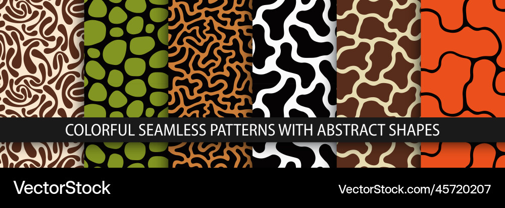 Collection of colorful seamless patterns with Vector Image