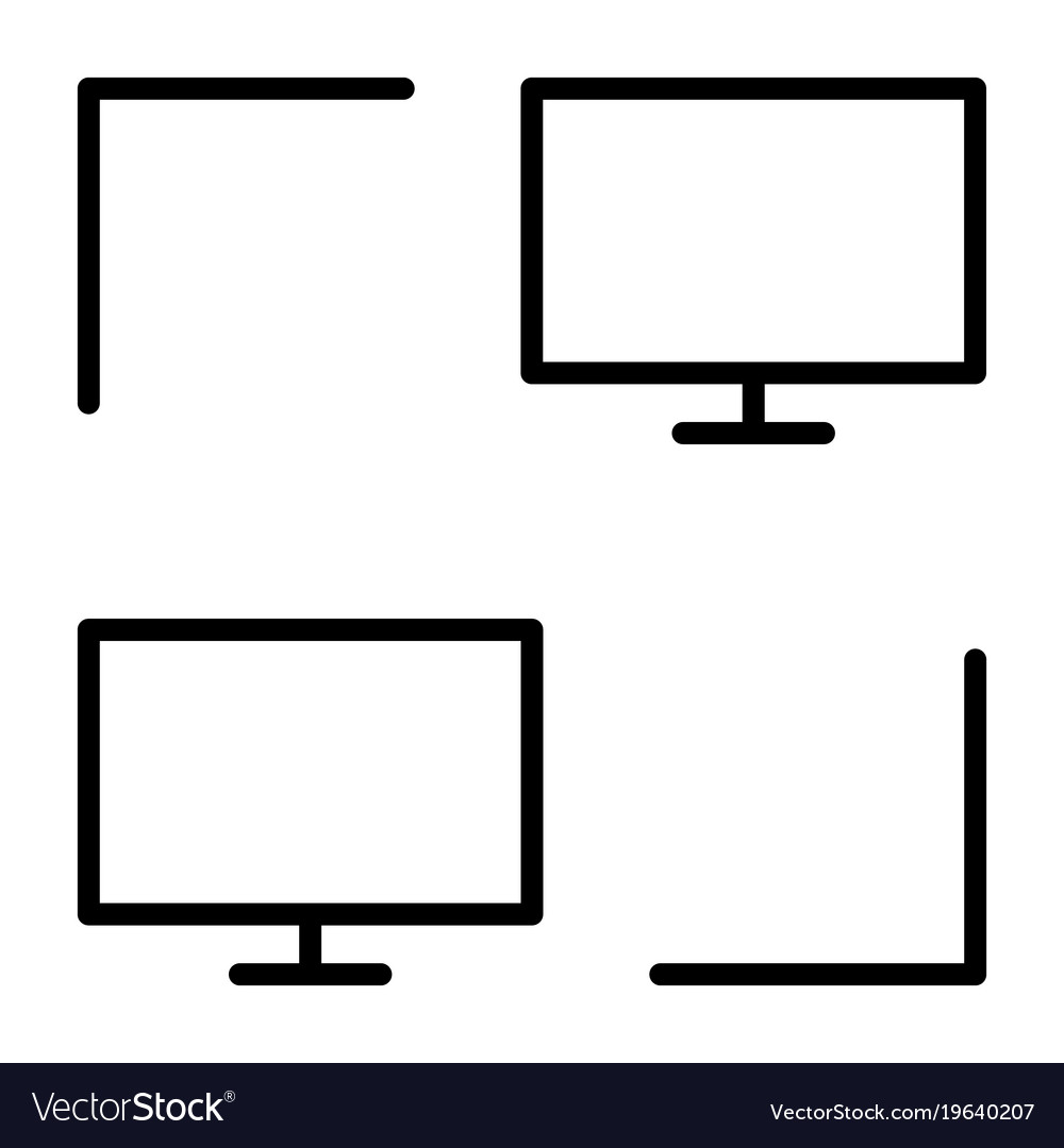 Computer network line icon lan minimal pictograph Vector Image