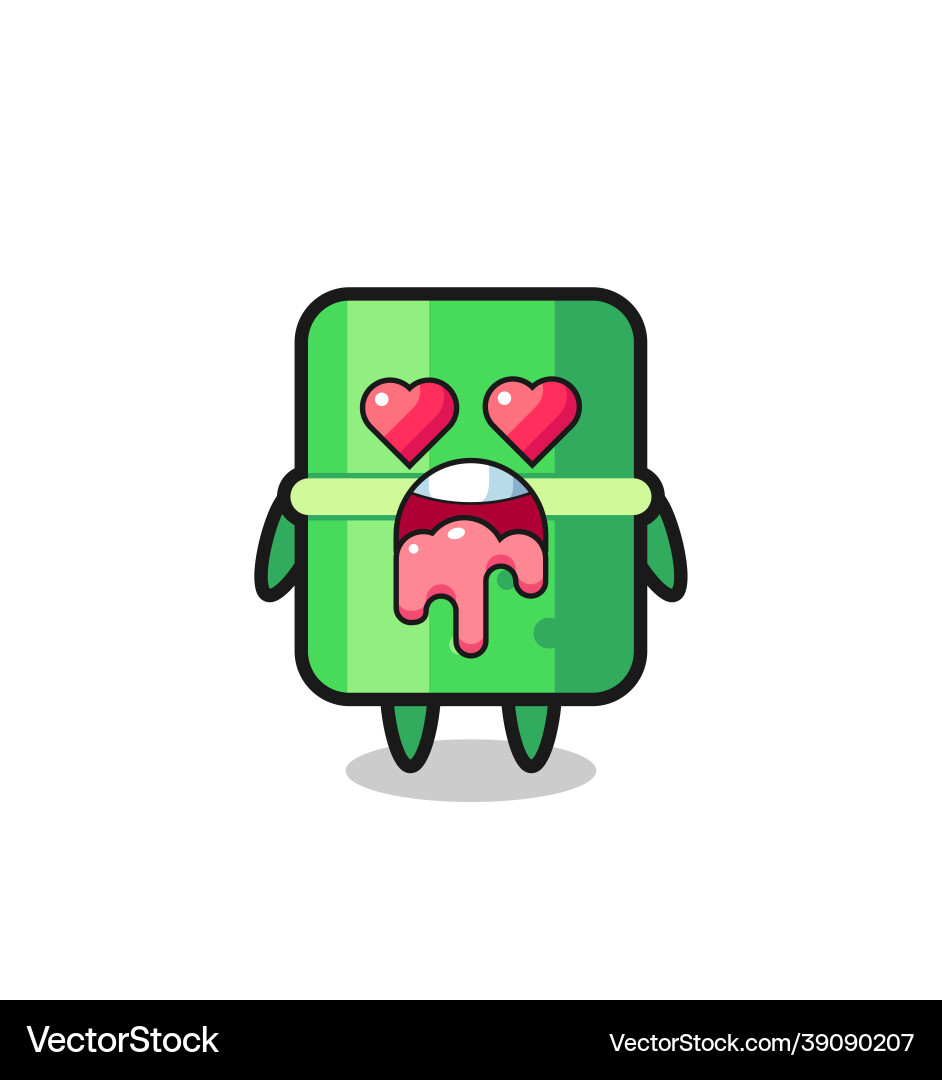 Falling in love expression of a cute bamboo Vector Image