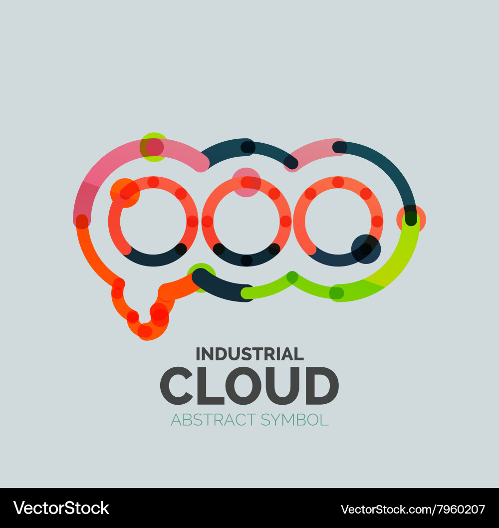 Flat linear design speech cloud logo talk bubble Vector Image