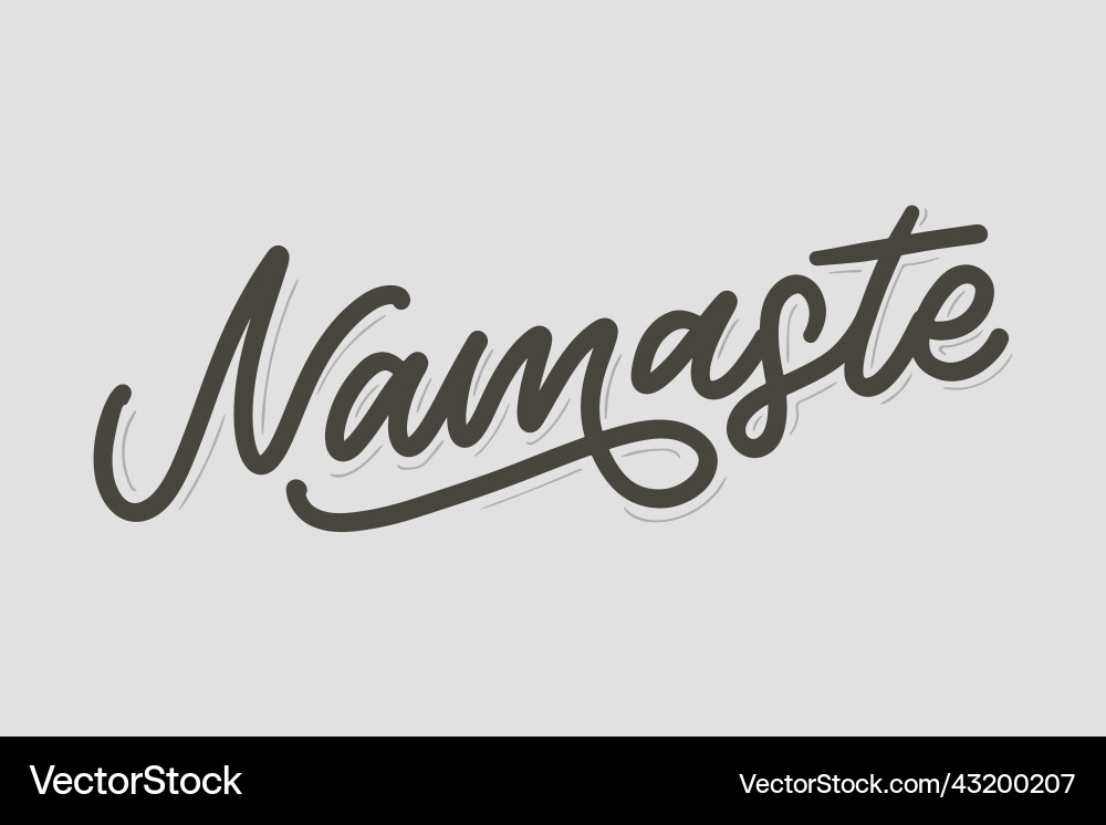 Hand drawn namaste lettering indian greeting Vector Image