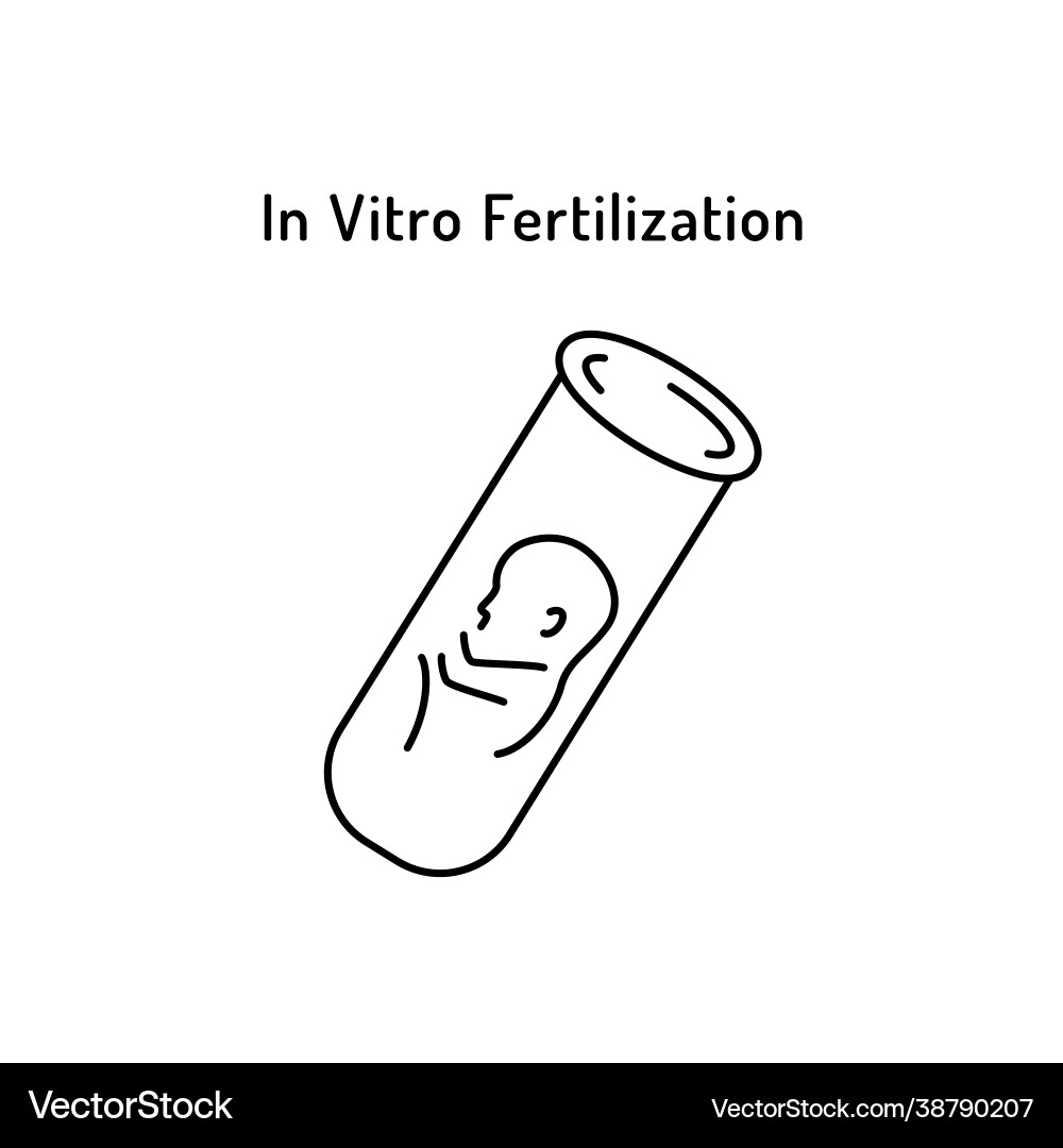 In vitro fertilization logo fetus test Royalty Free Vector