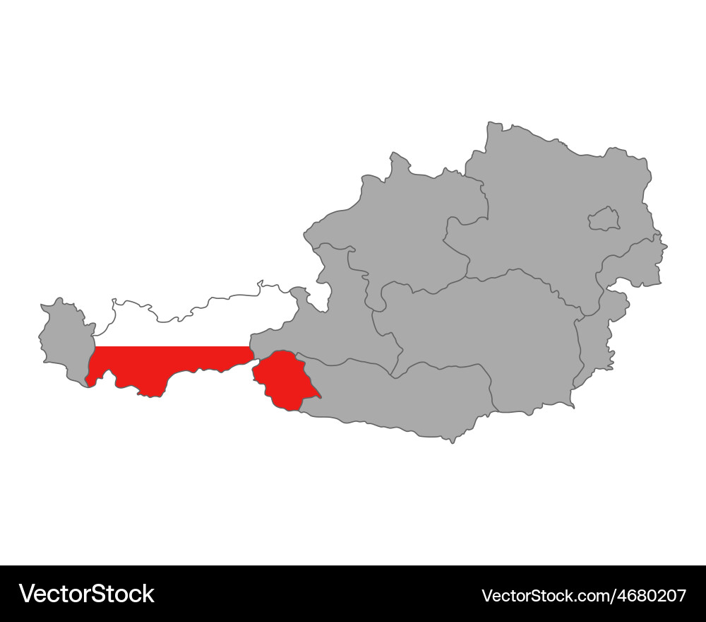 Map of austria with flag tyrol Royalty Free Vector Image