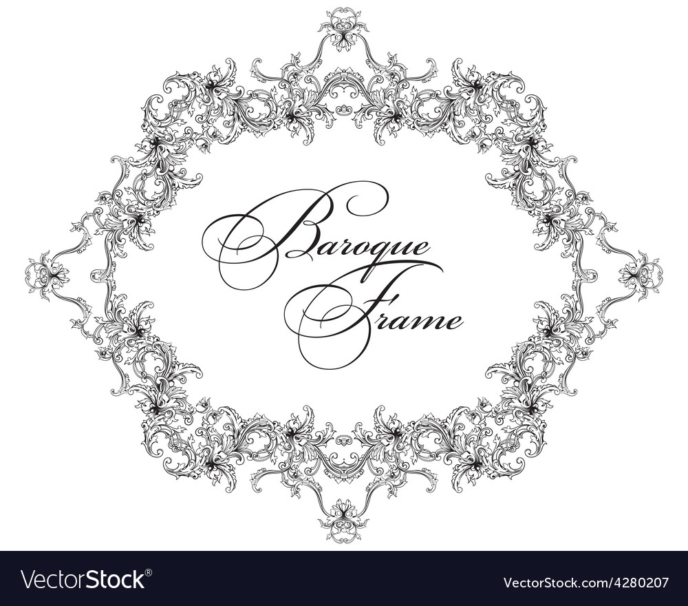 Ornamental frame baroque pattern Royalty Free Vector Image