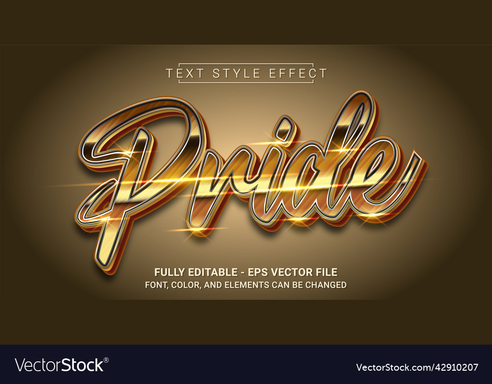 Pride text style effect editable graphic Vector Image