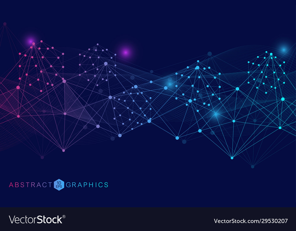 Science network pattern connecting lines and dots Vector Image