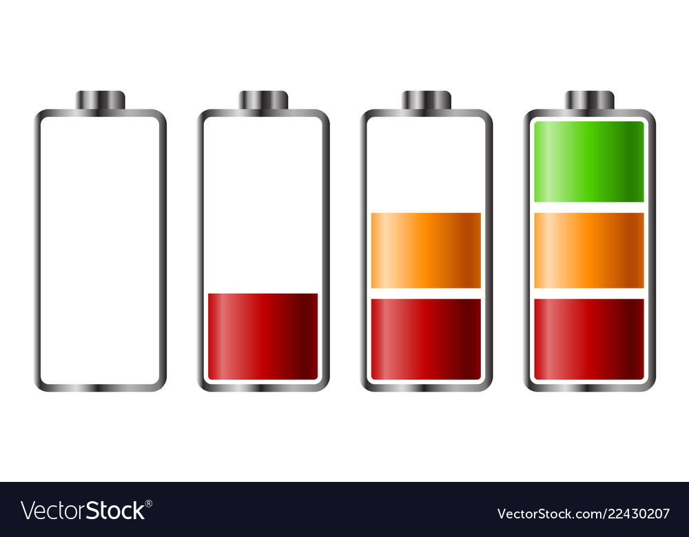 Set battery charge level indicator Royalty Free Vector Image Set battery charge level indicator Royalty Free Vector Image