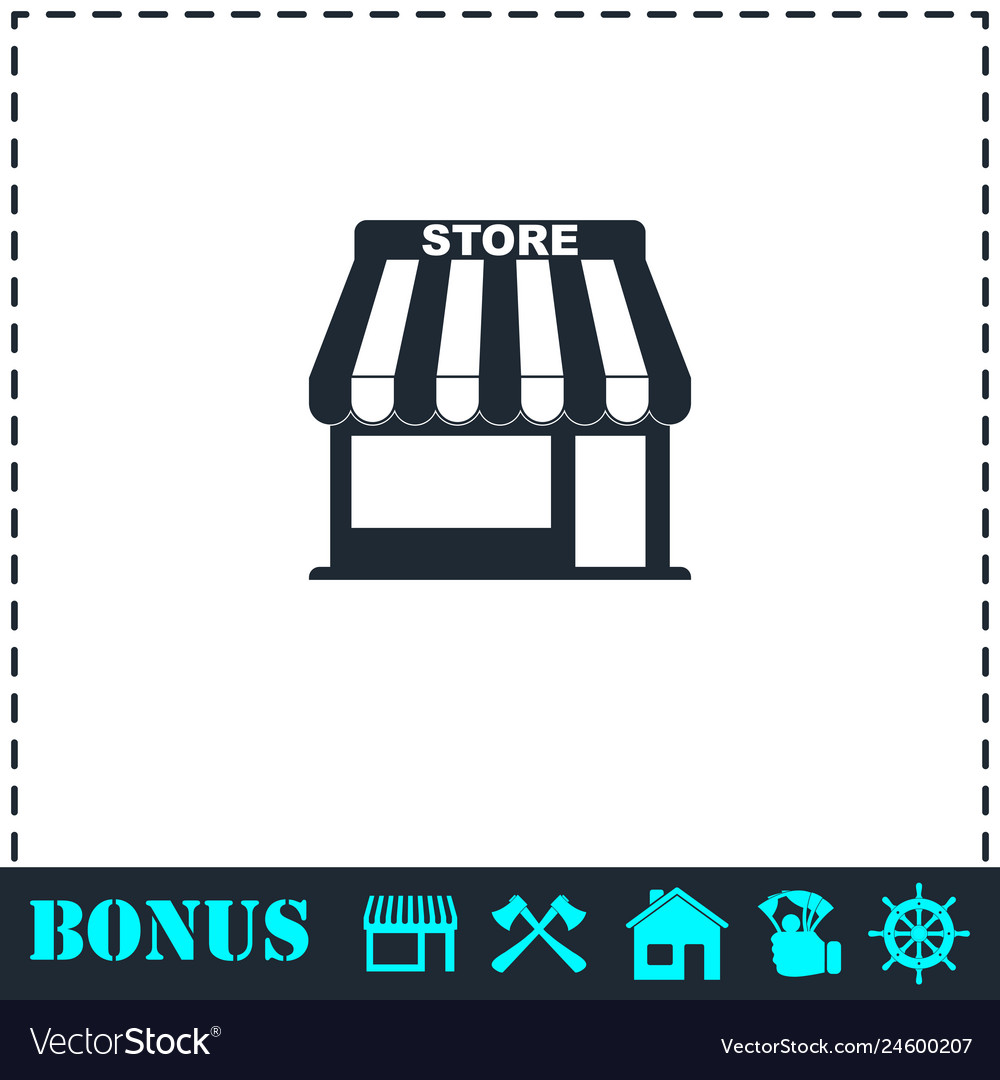 Store icon flat Royalty Free Vector Image - VectorStock