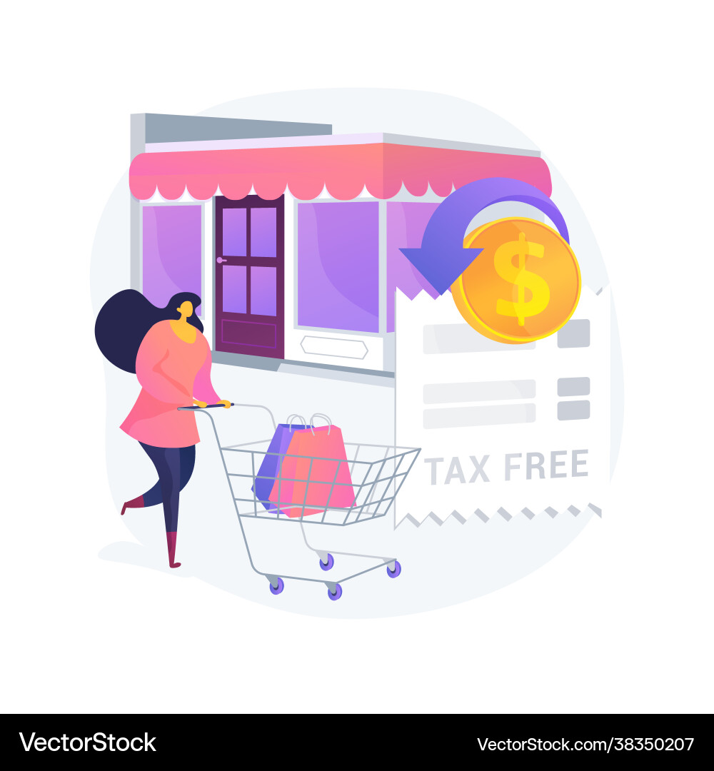 Tax free service abstract concept Royalty Free Vector Image