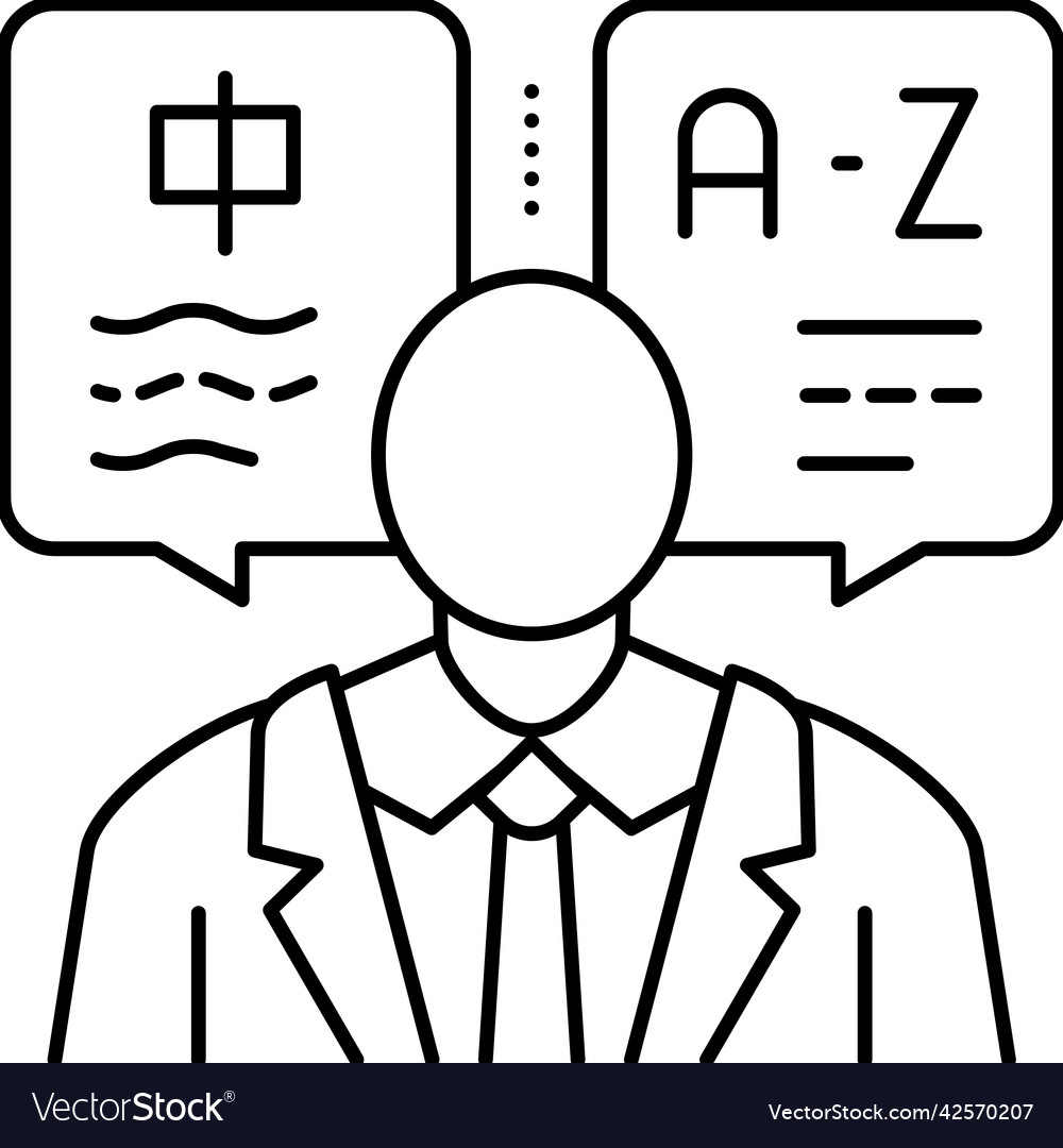 Translator language business line icon Royalty Free Vector