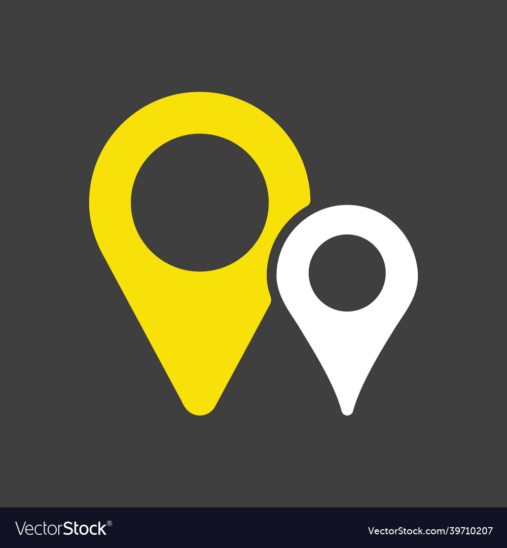 Two pin map icon pointer markers Royalty Free Vector Image