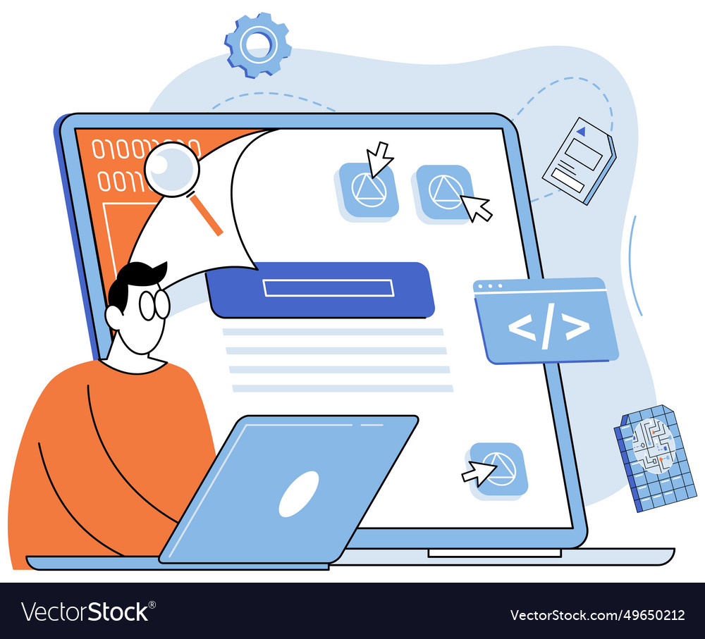 Application Testing Metaphor Royalty Free Vector Image