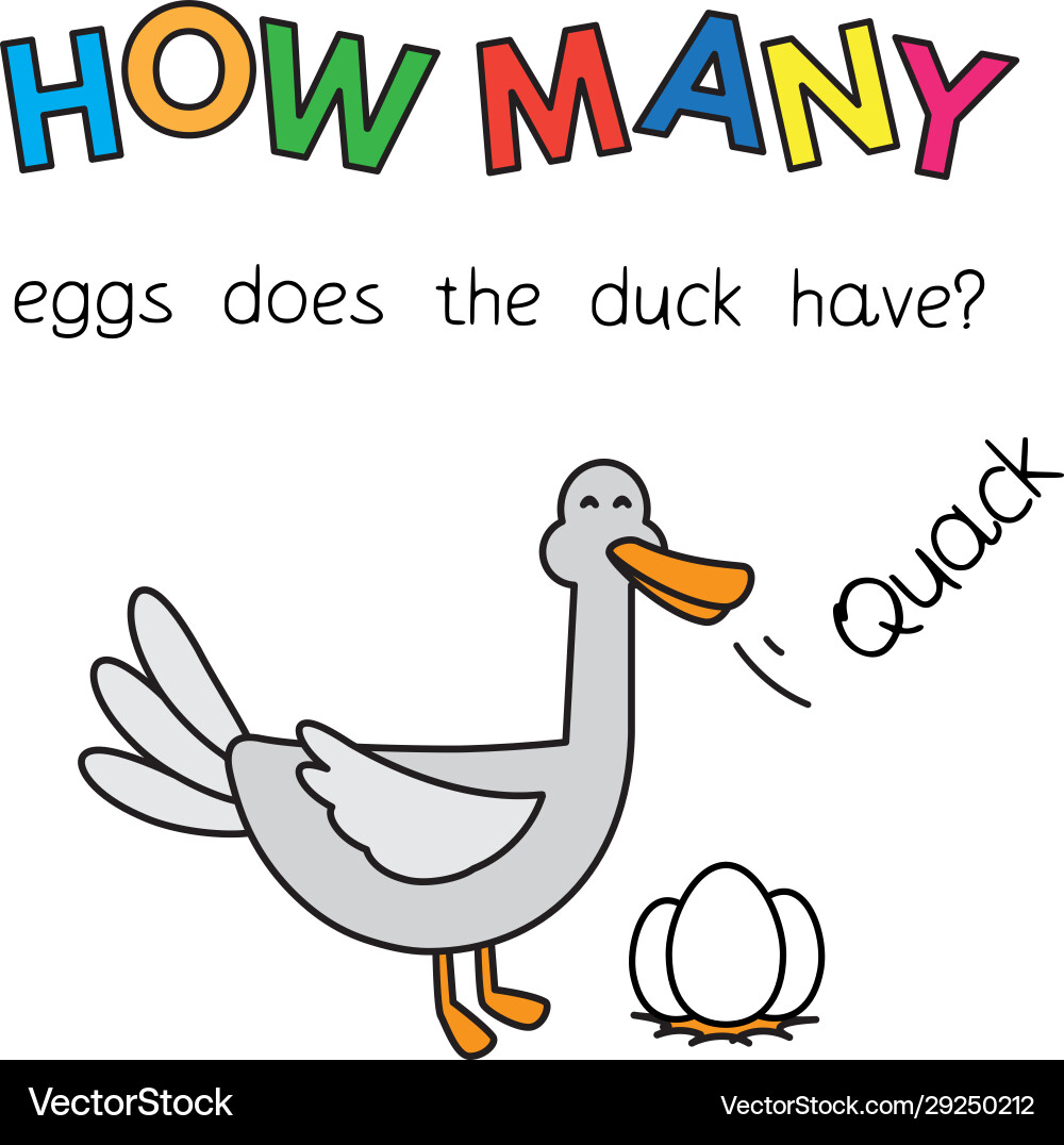 Cartoon duck counting game for kids Royalty Free Vector