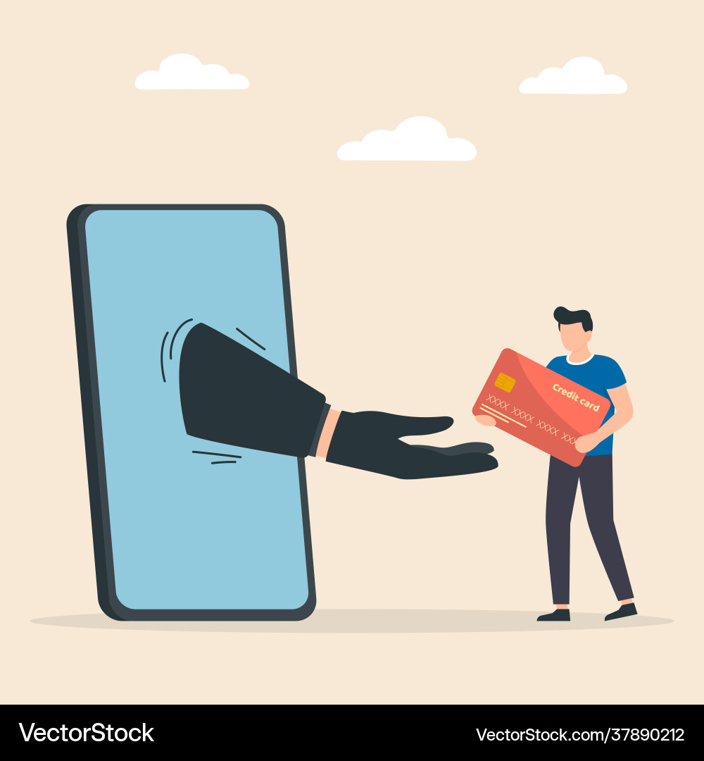 Credit card online payment scam concept hacker Vector Image