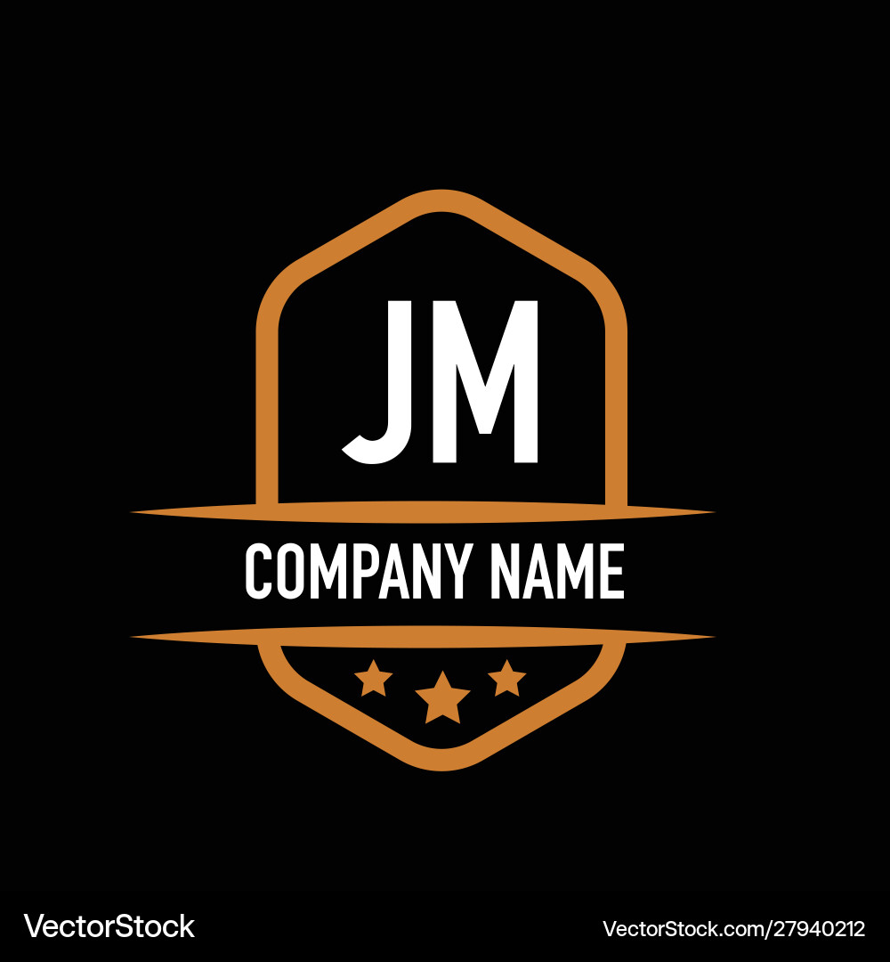 Initial letter jm vintage logo concept graphic Vector Image