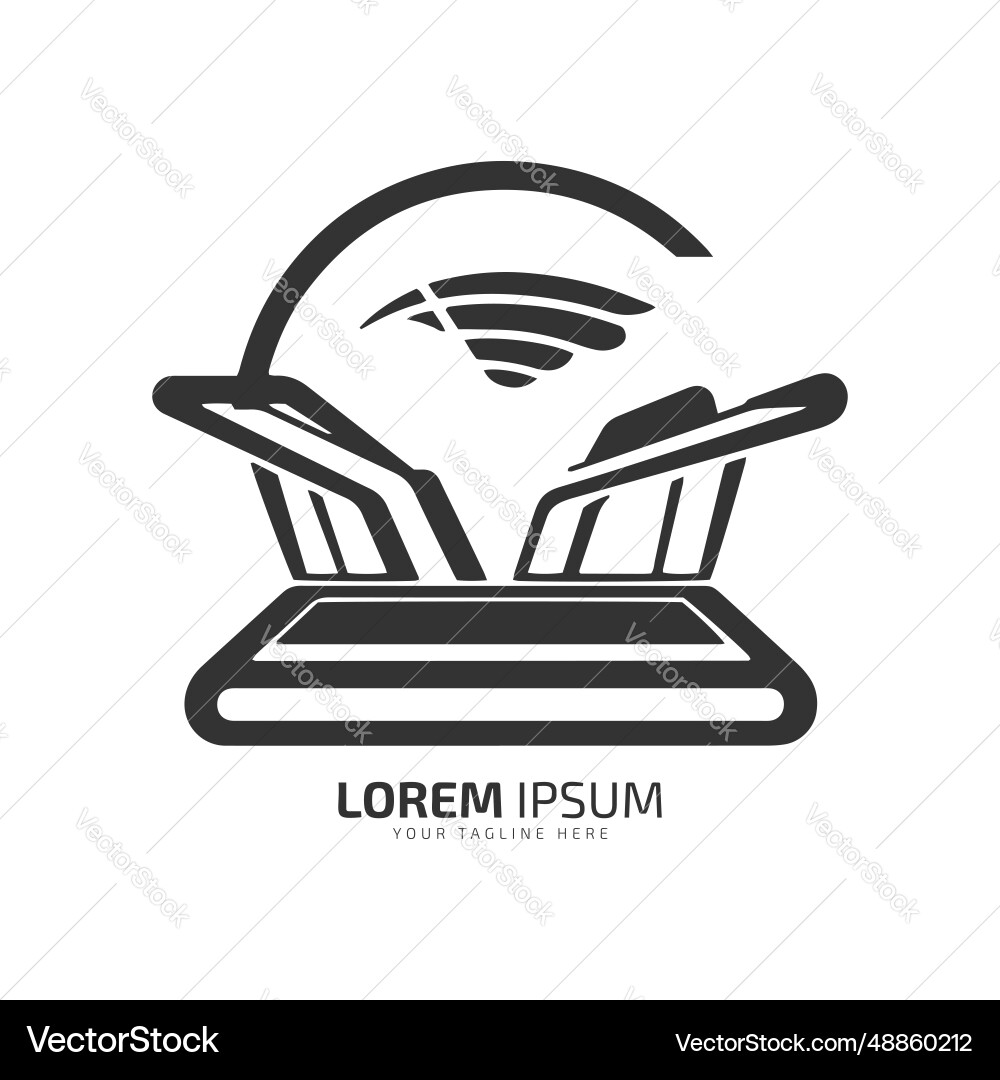 Minimal and abstract logo of exercise machine Vector Image