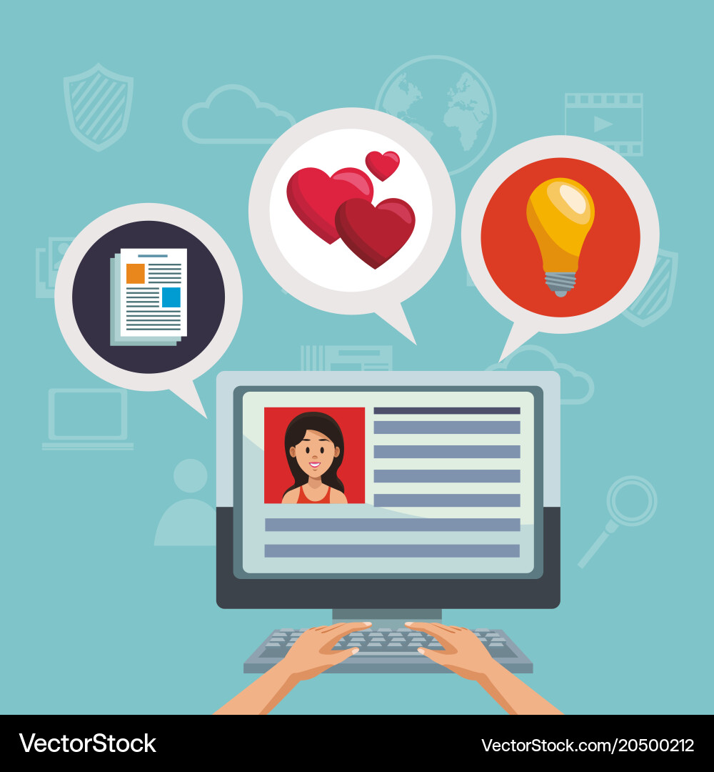 Navigating on social media Royalty Free Vector Image