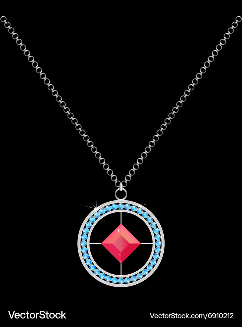 Necklace with stones and chain Royalty Free Vector Image