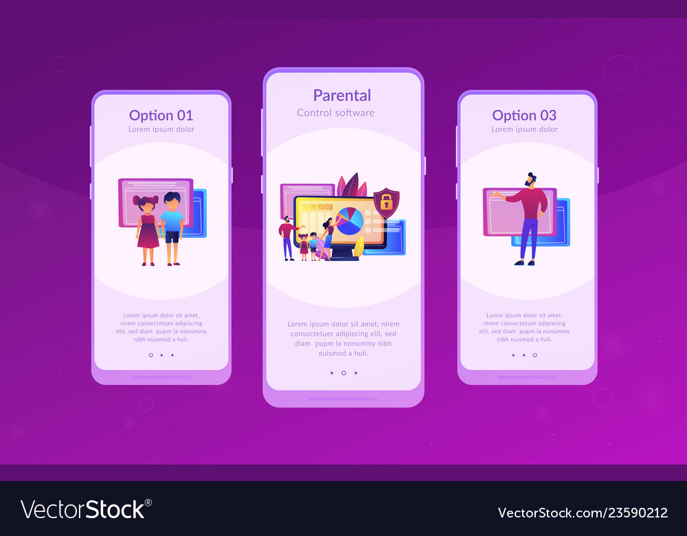 Parental control software app interface template Vector Image