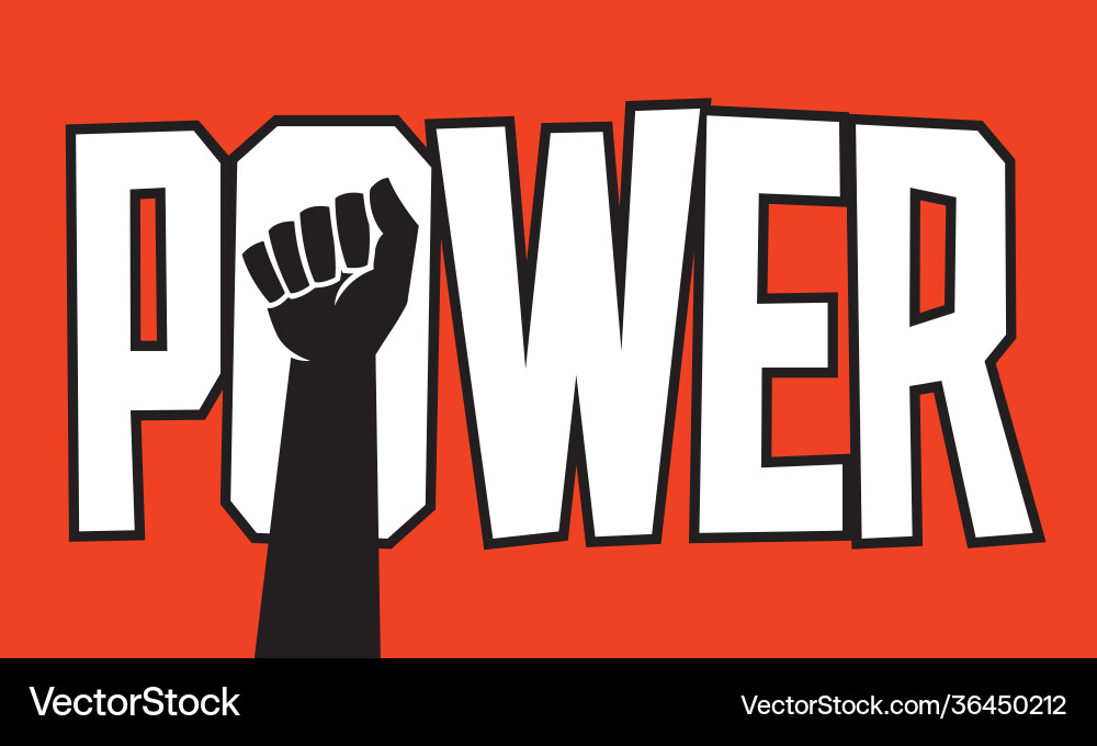 Power protest poster design with raised fis Vector Image