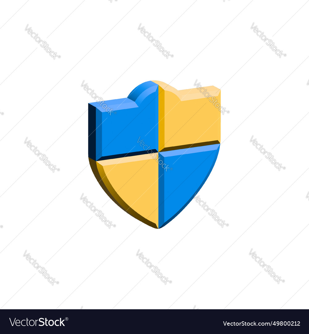 Security shield on transparent background Vector Image