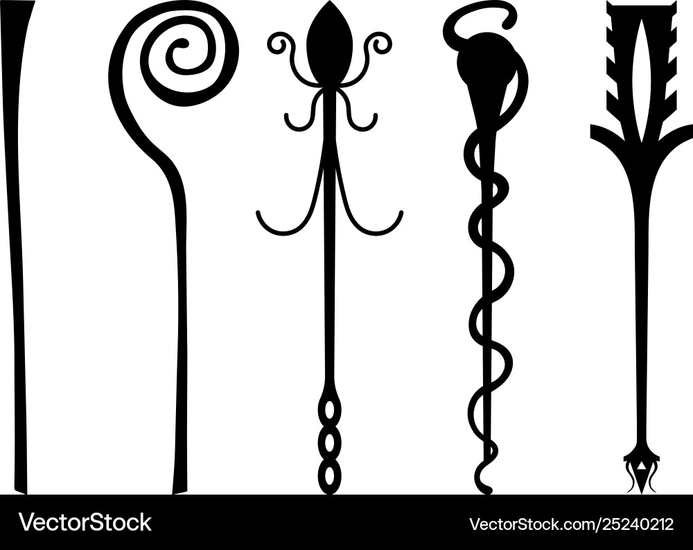 Set black silhouette staff icons isolated Vector Image
