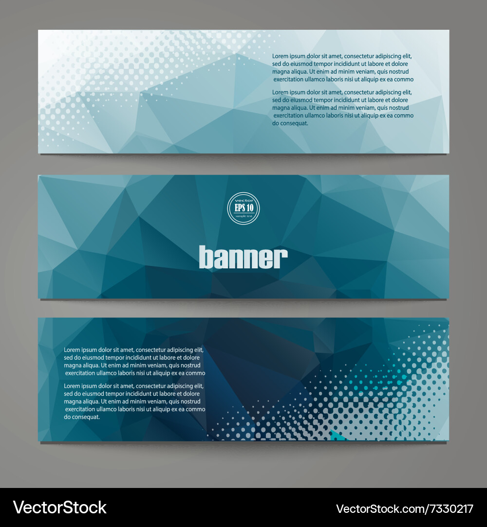 A set of modern banners with polygonal Royalty Free Vector