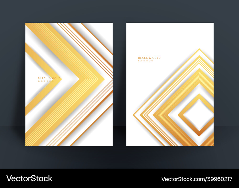 Abstract white and gold cover design template Vector Image