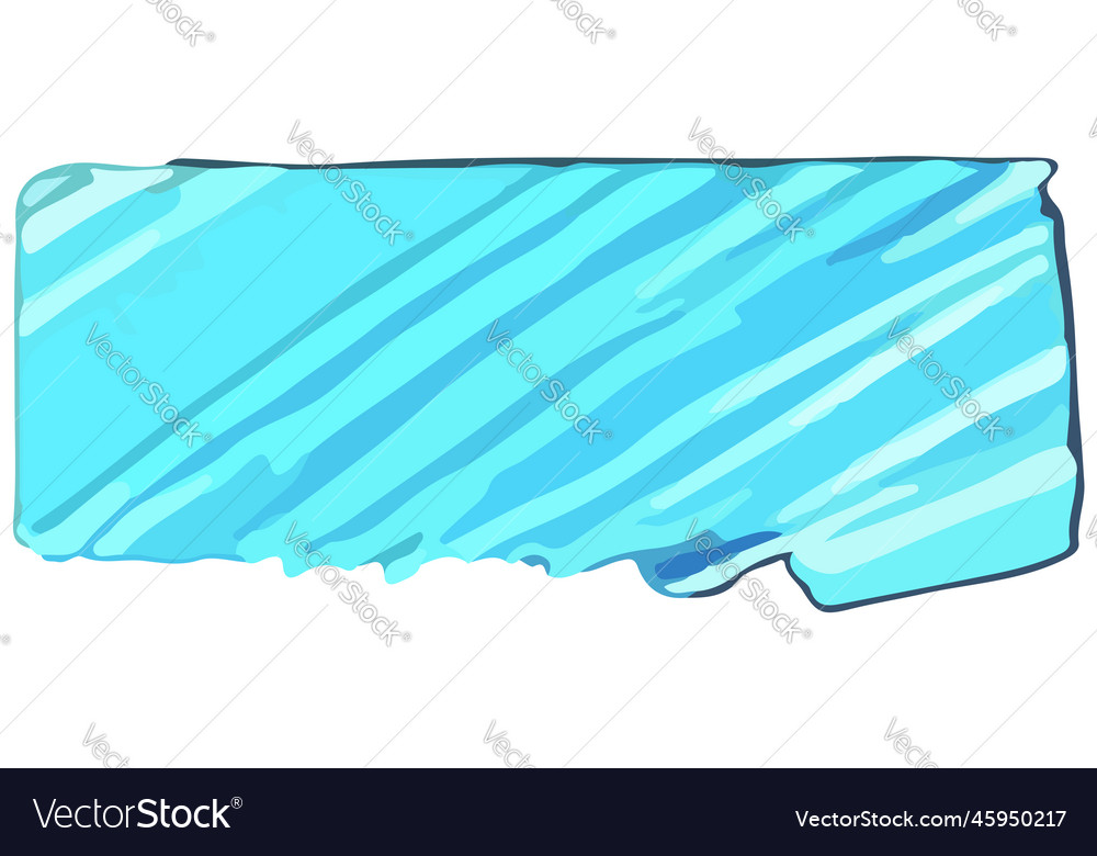 Blue rectangular shape with diagonal brush Vector Image