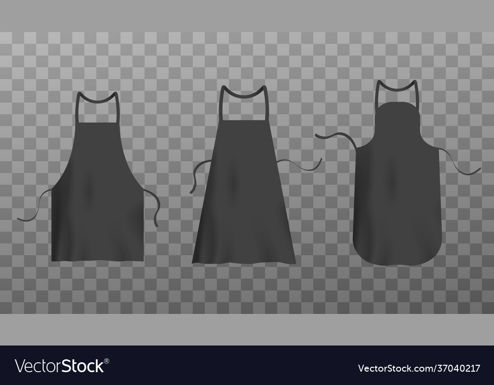 Chef aprons black kitchen uniform protective Vector Image