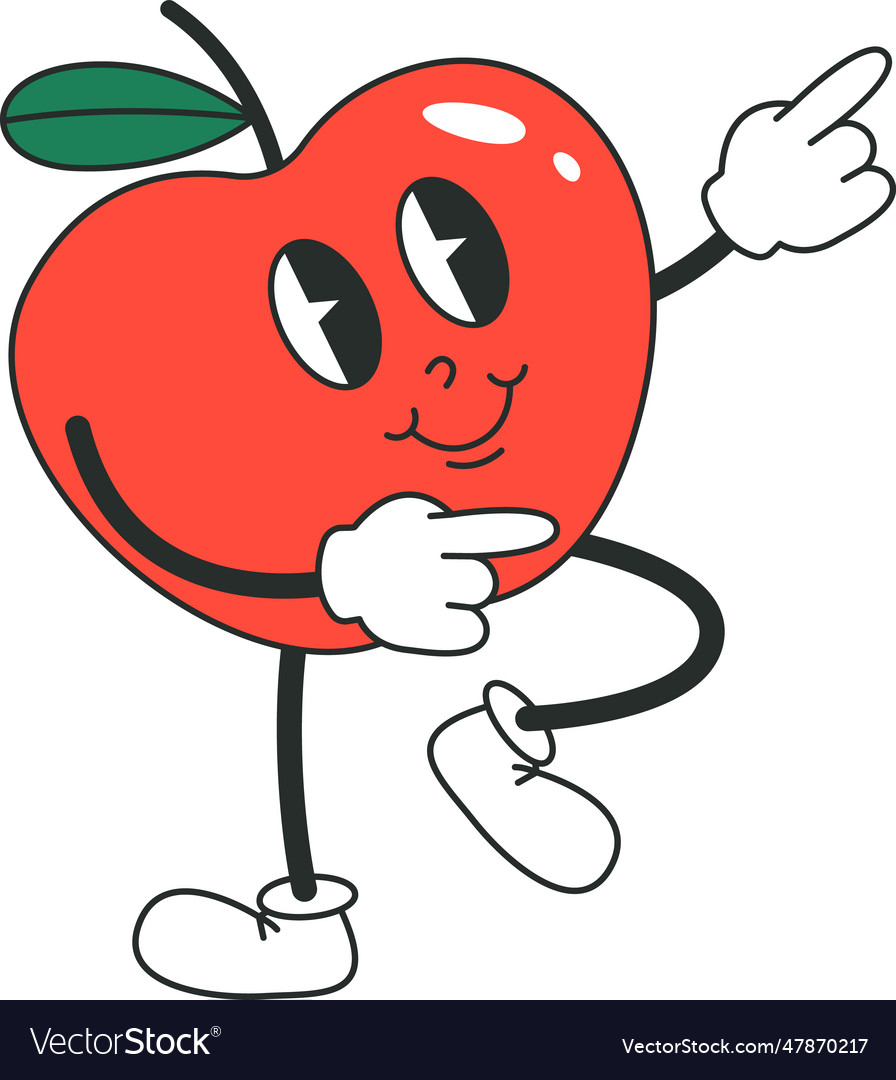 Cherry dancing character Royalty Free Vector Image