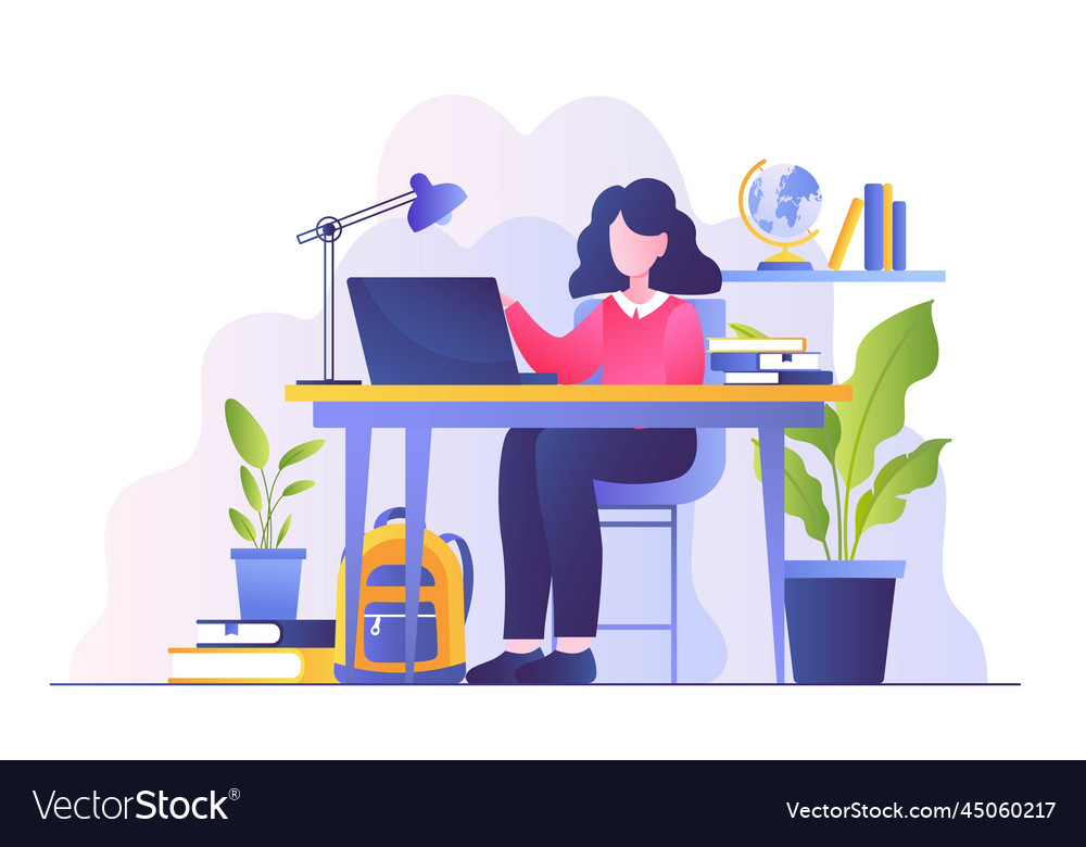 Distant learning concept Royalty Free Vector Image