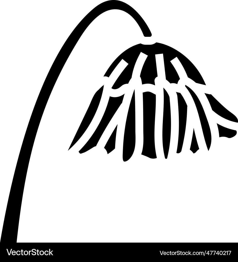 Drooping flowers sad mood glyph icon Royalty Free Vector