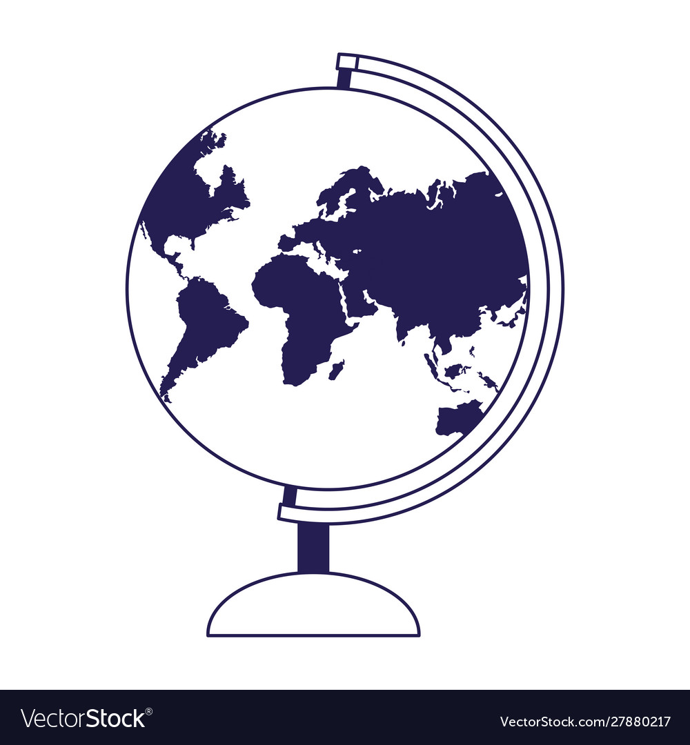 Earth globe icon flat design Royalty Free Vector Image