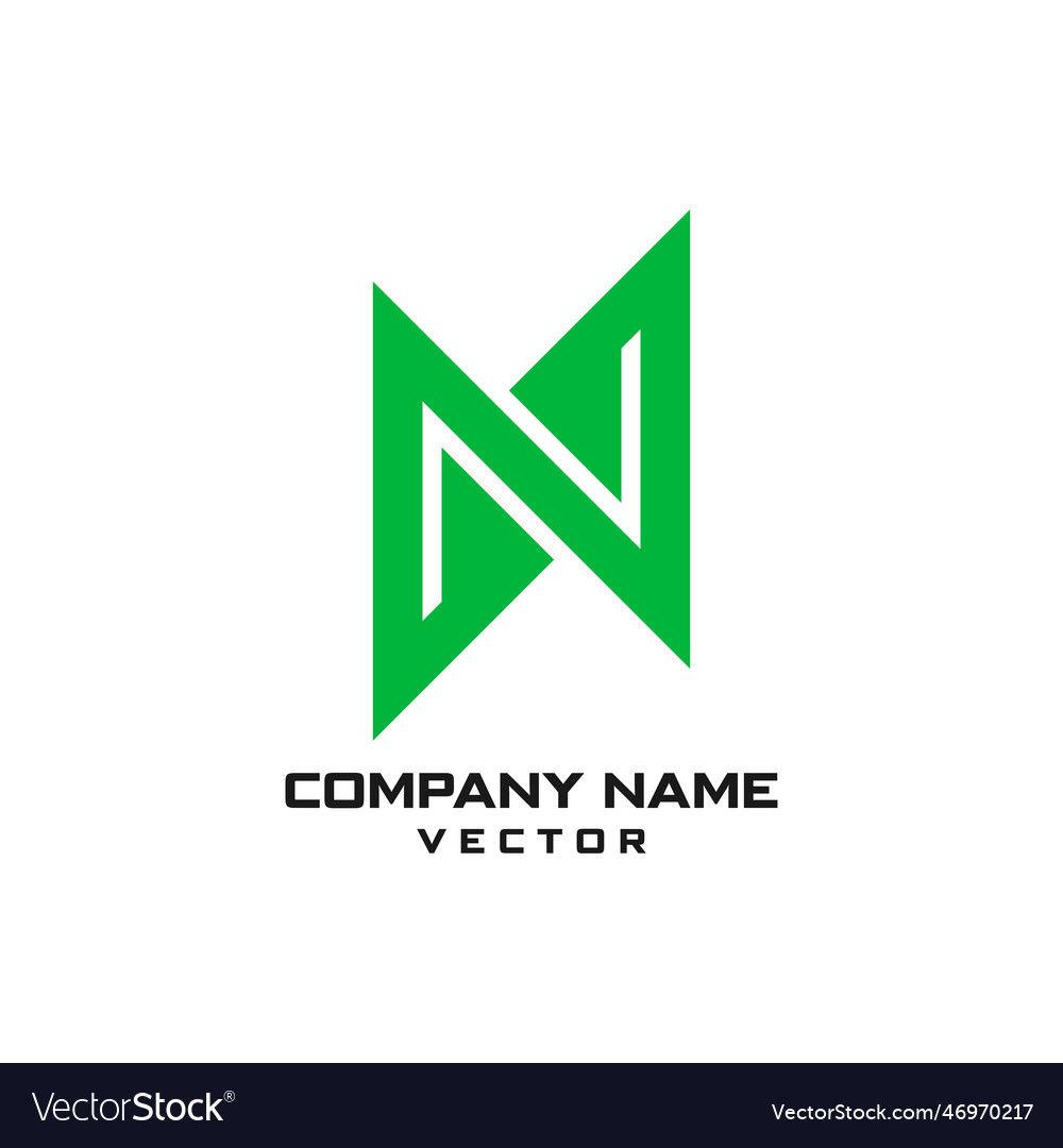 Geometric n symbol logo design Royalty Free Vector Image