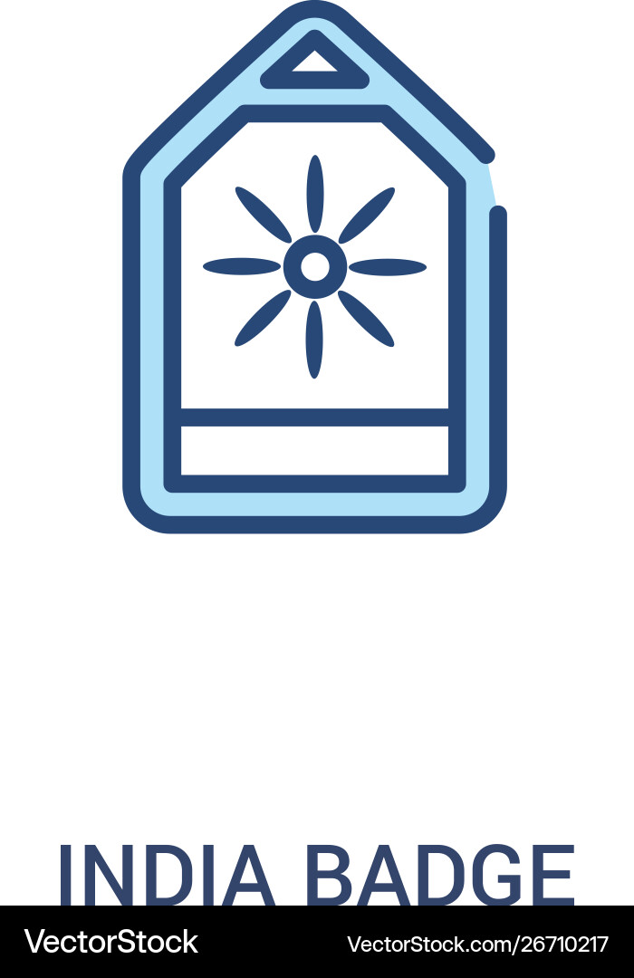 India badge concept 2 colored icon simple line Vector Image