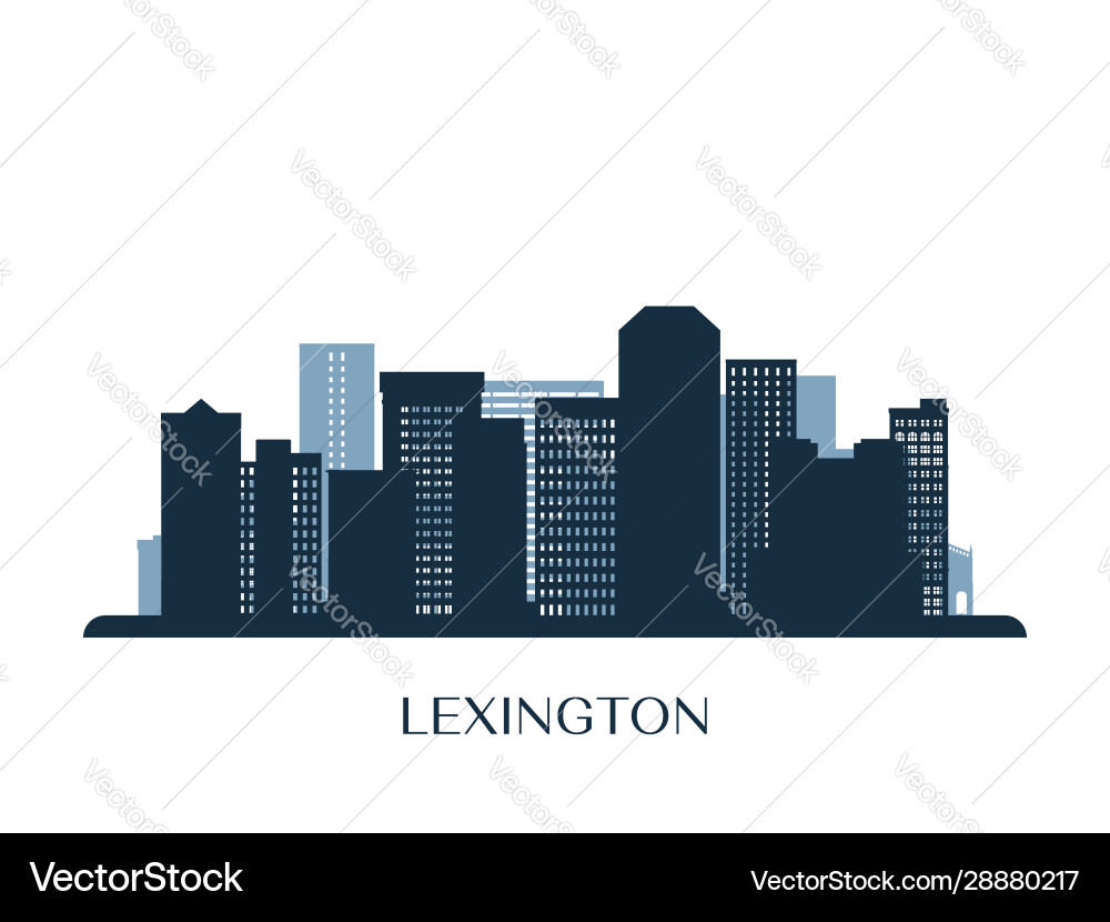Lexington skyline monochrome silhouette Royalty Free Vector